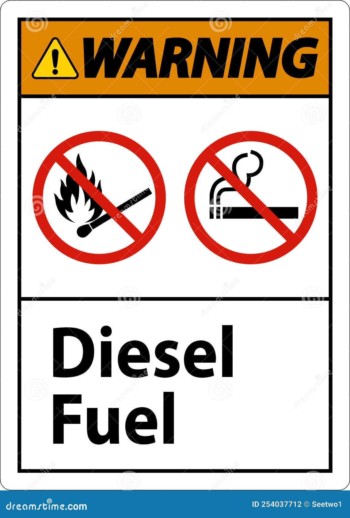 Warning Sign Diesel Fuel on White Background Stock Vector ...