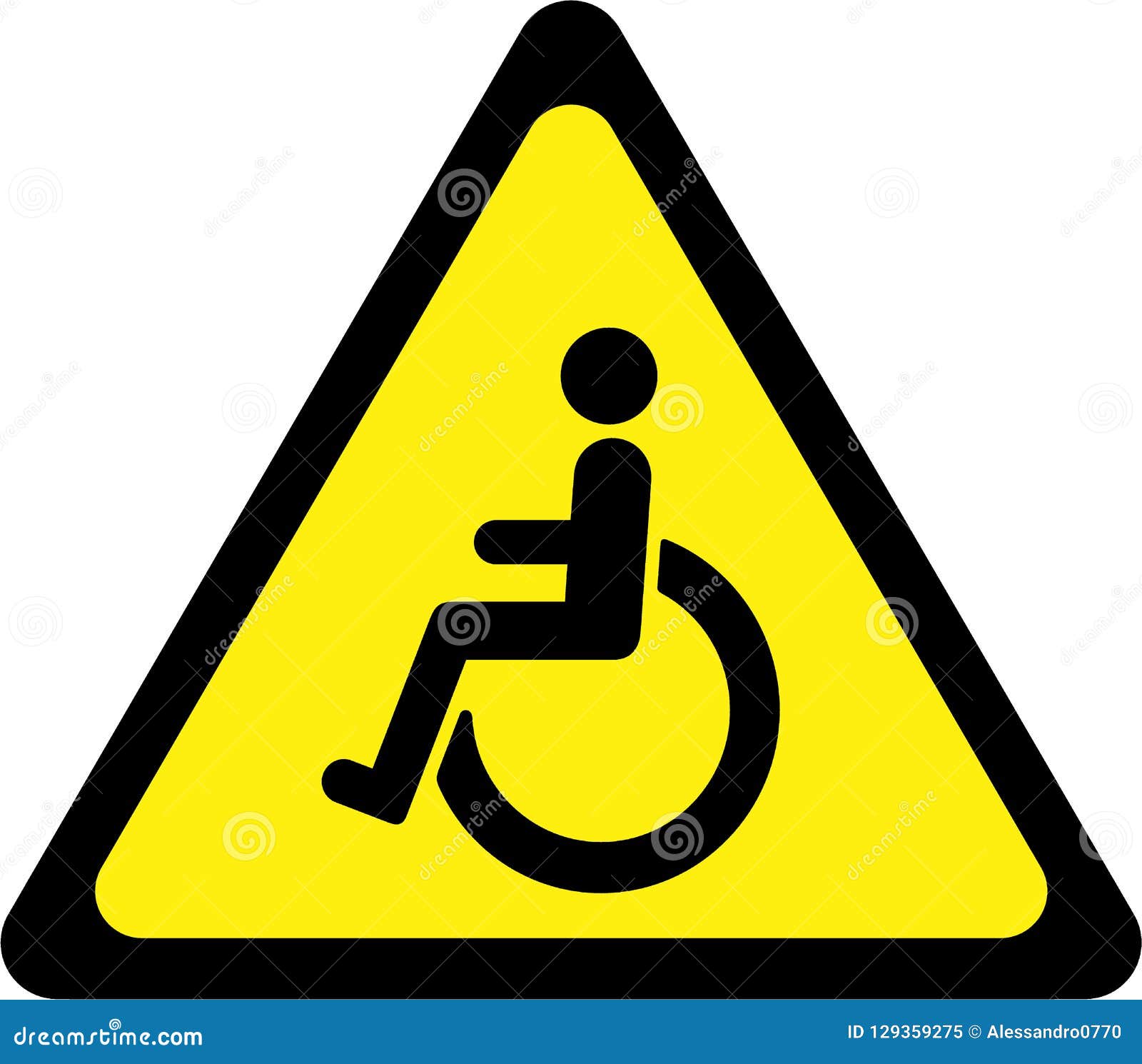 Warning Sign With Disabled People Stock Image | CartoonDealer.com ...