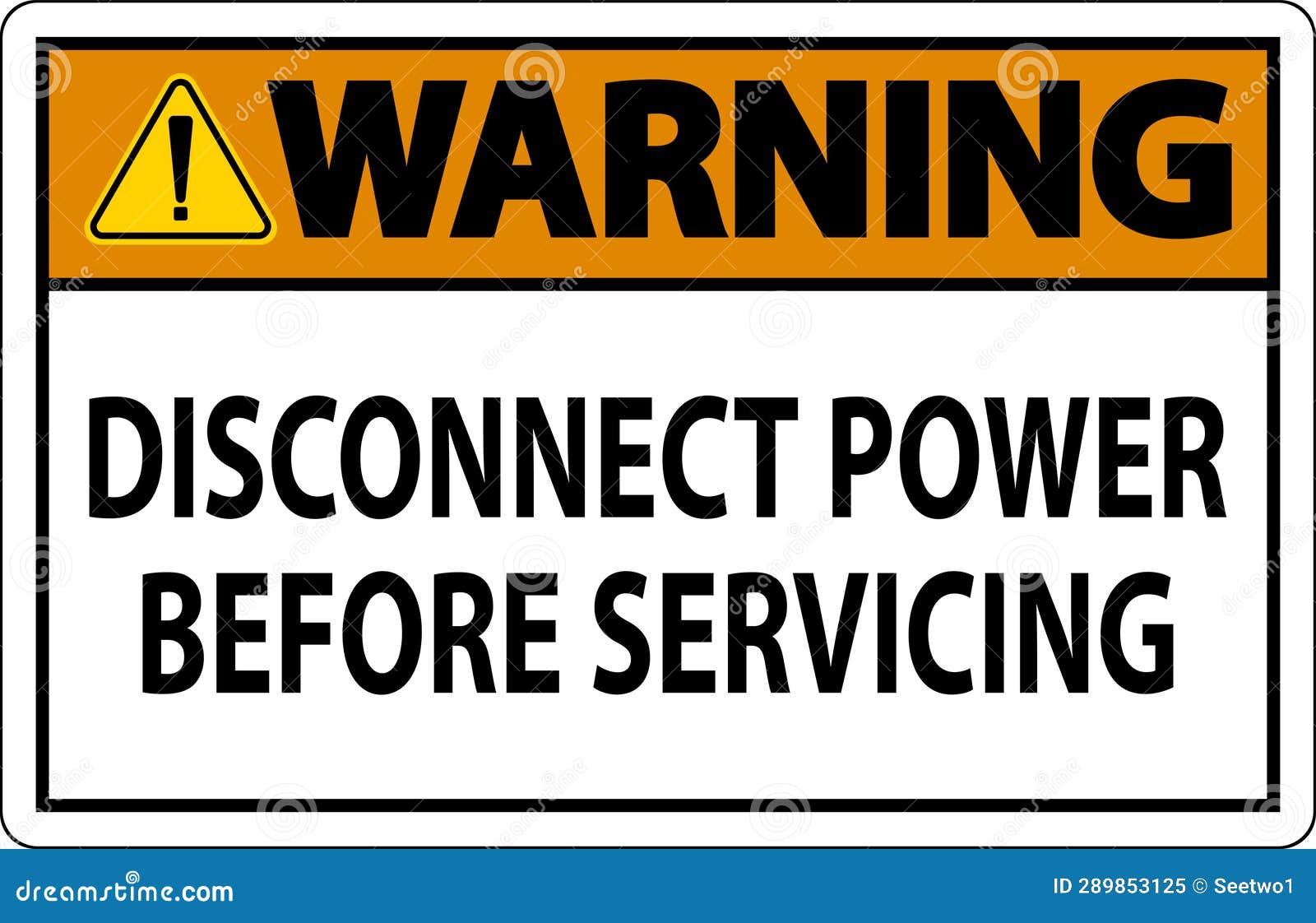Warning Sign Disconnect Power before Servicing Stock Vector ...