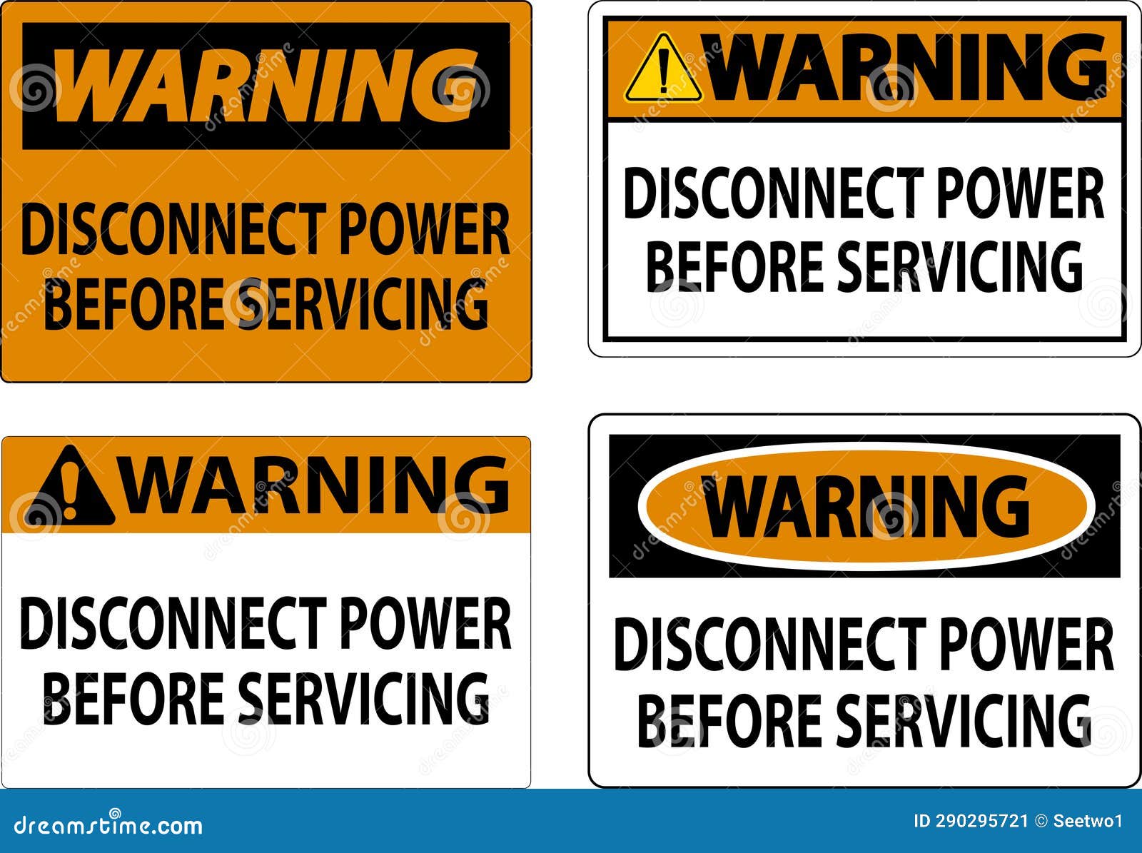 Warning Sign Disconnect Power before Servicing Stock Vector ...