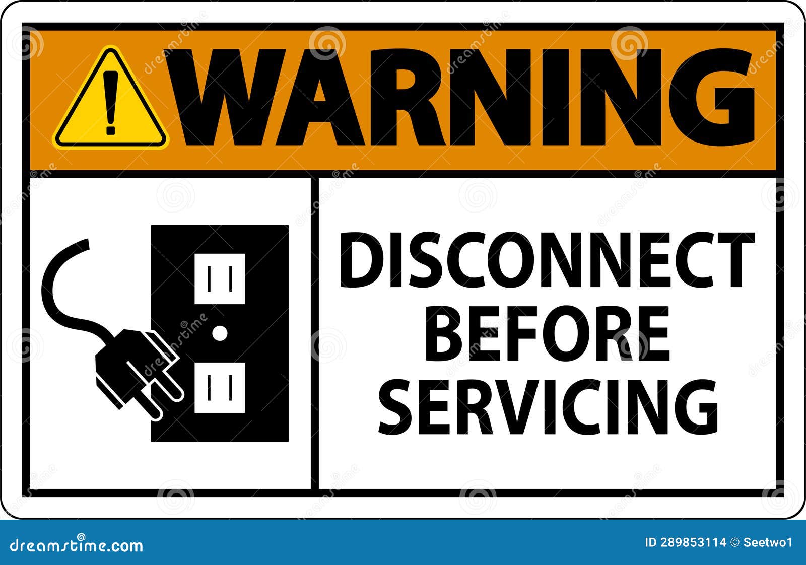 Warning Sign Disconnect before Servicing Stock Illustration ...