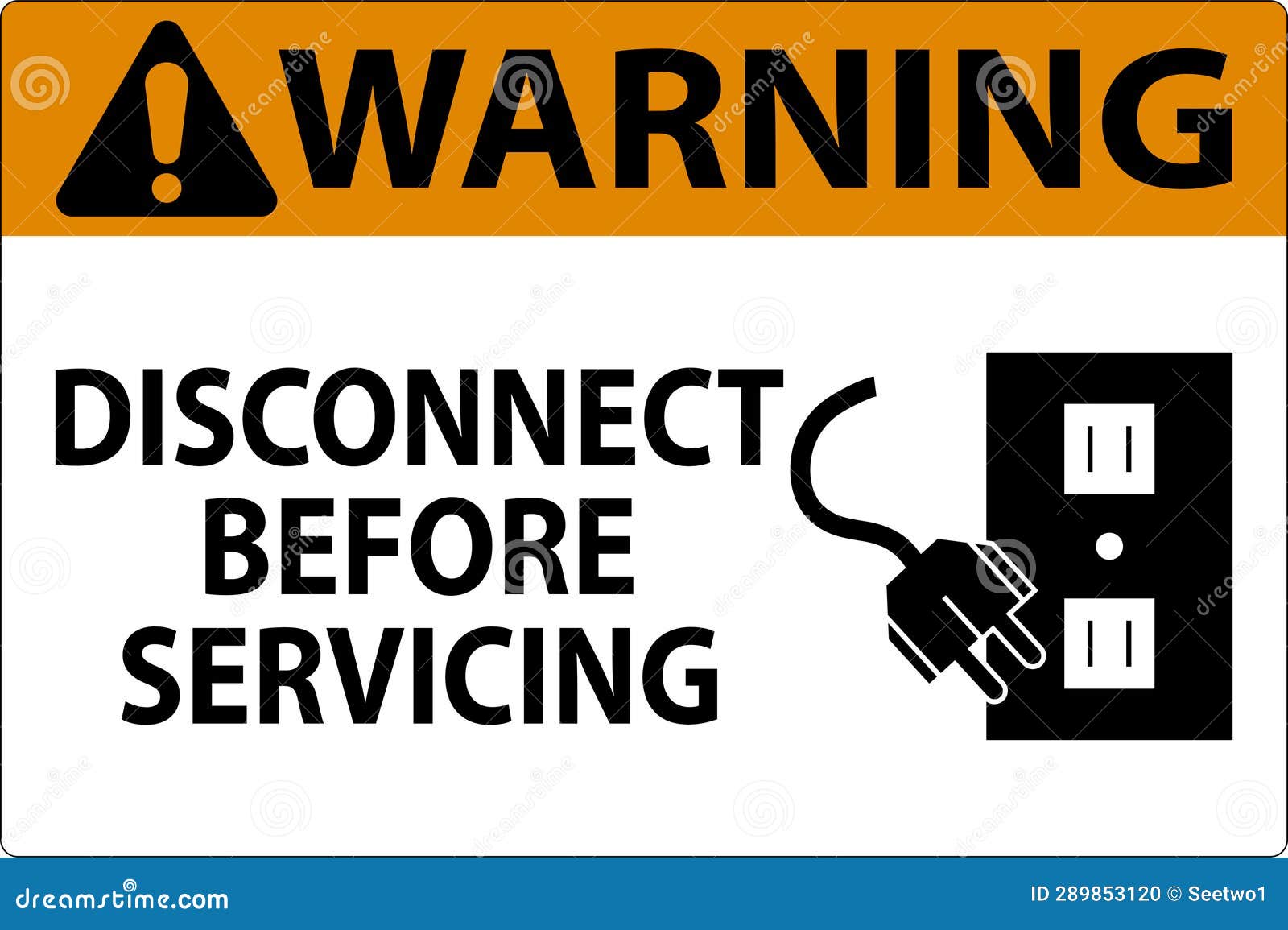 Warning Sign Disconnect before Servicing Stock Vector - Illustration of ...