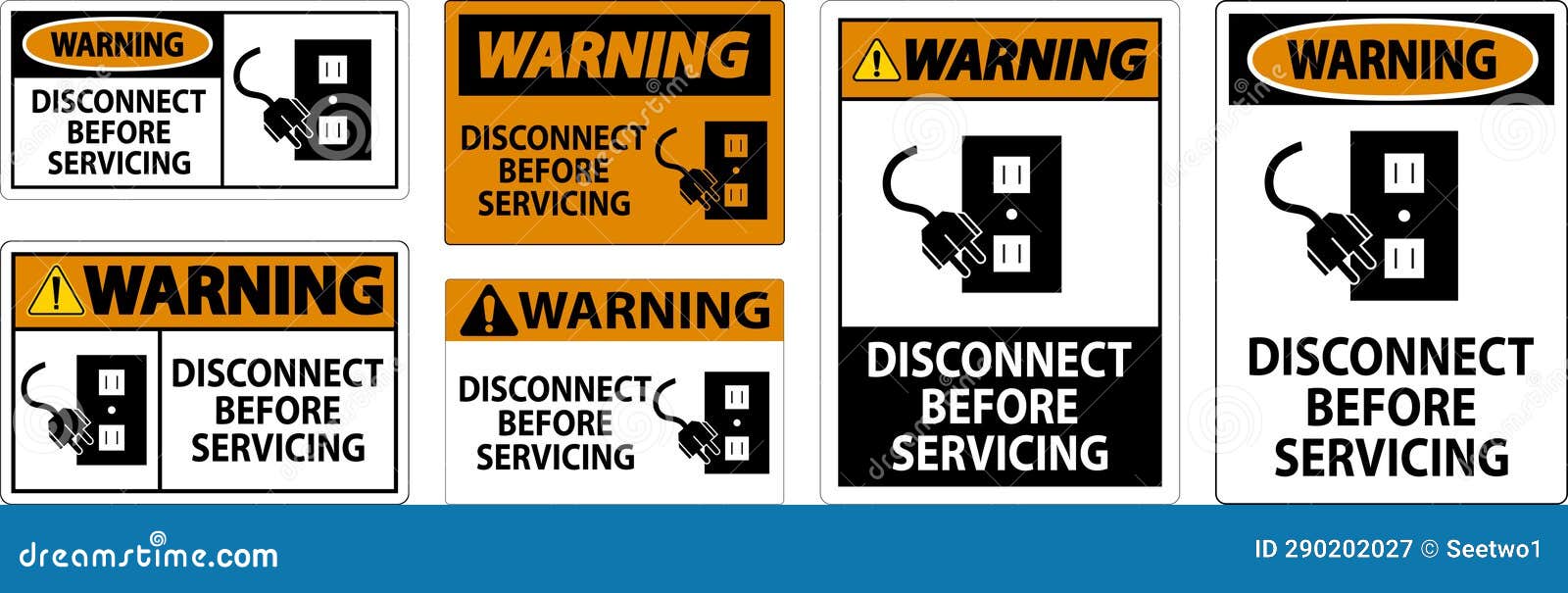 Warning Sign Disconnect before Servicing Stock Vector - Illustration of ...