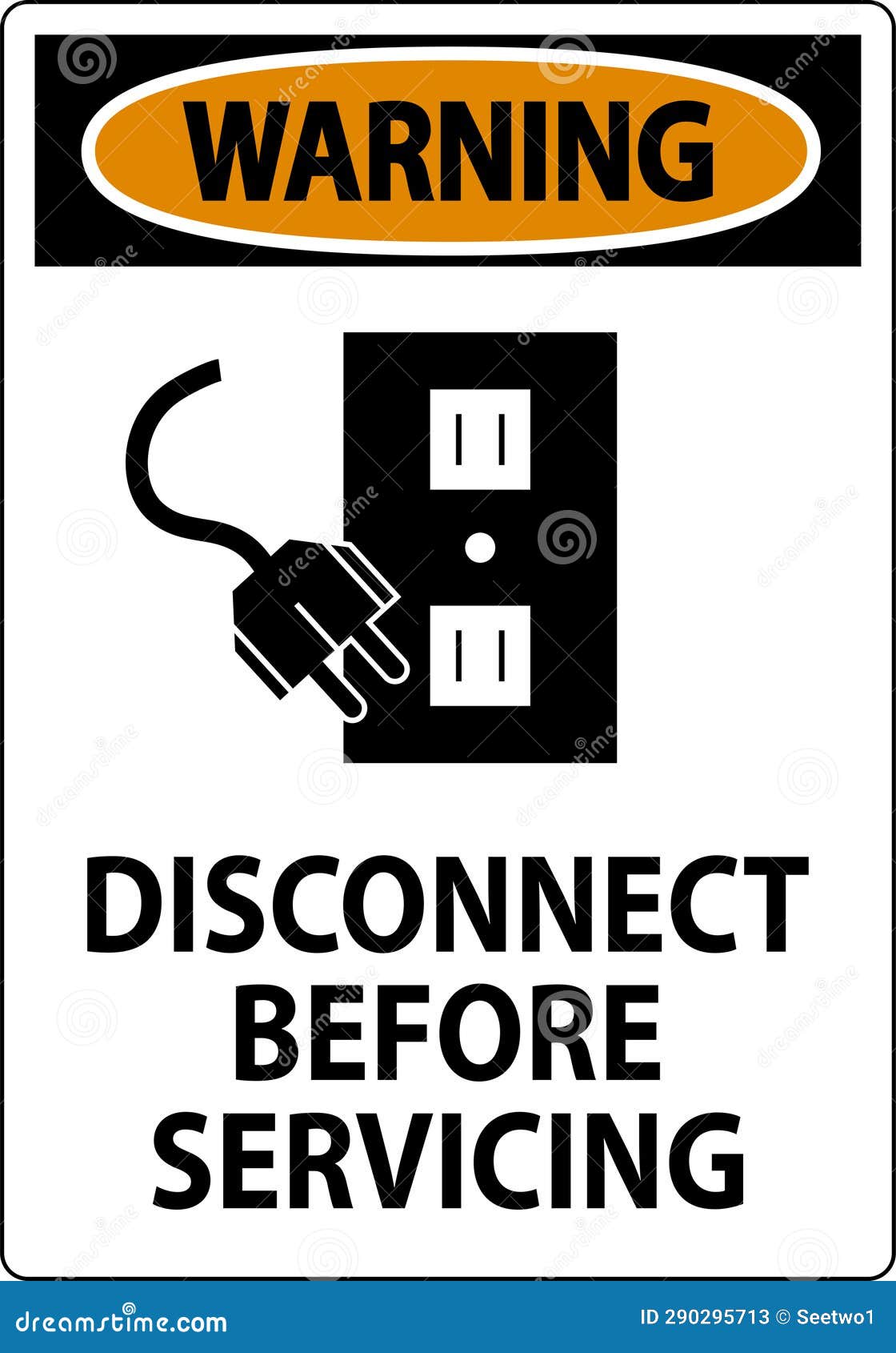 Warning Sign Disconnect before Servicing. Stock Vector - Illustration ...