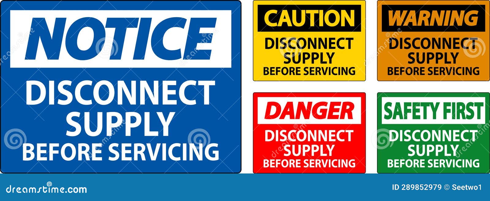 Warning Sign Disconnect Supply before Servicing Sign Stock Vector ...