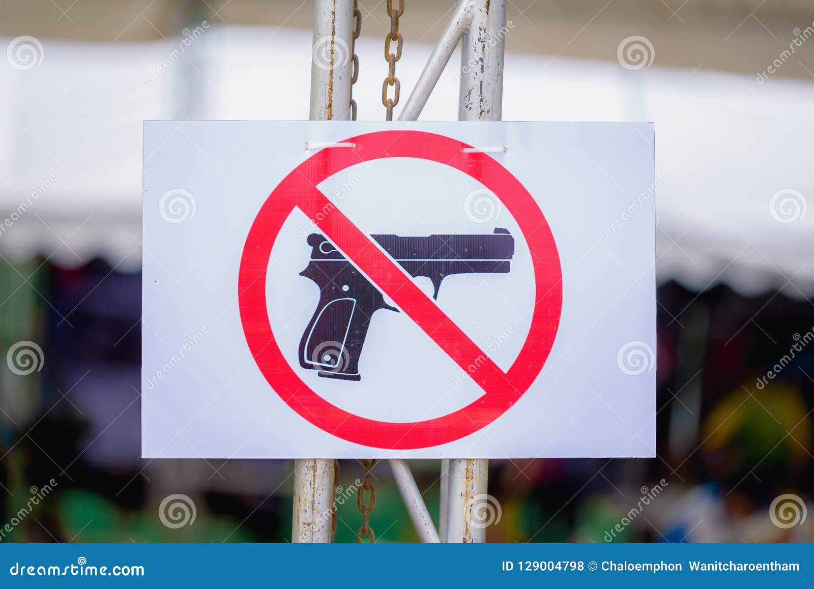 Warning Sign Do Not Carry Guns Seen in Public. Stock Photo - Image of ...