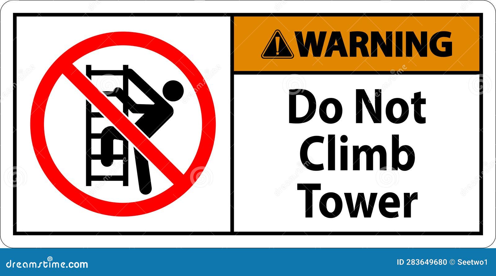 Warning Do Not Climb Ladder Symbol Sign ,Vector Illustration, Isolate ...