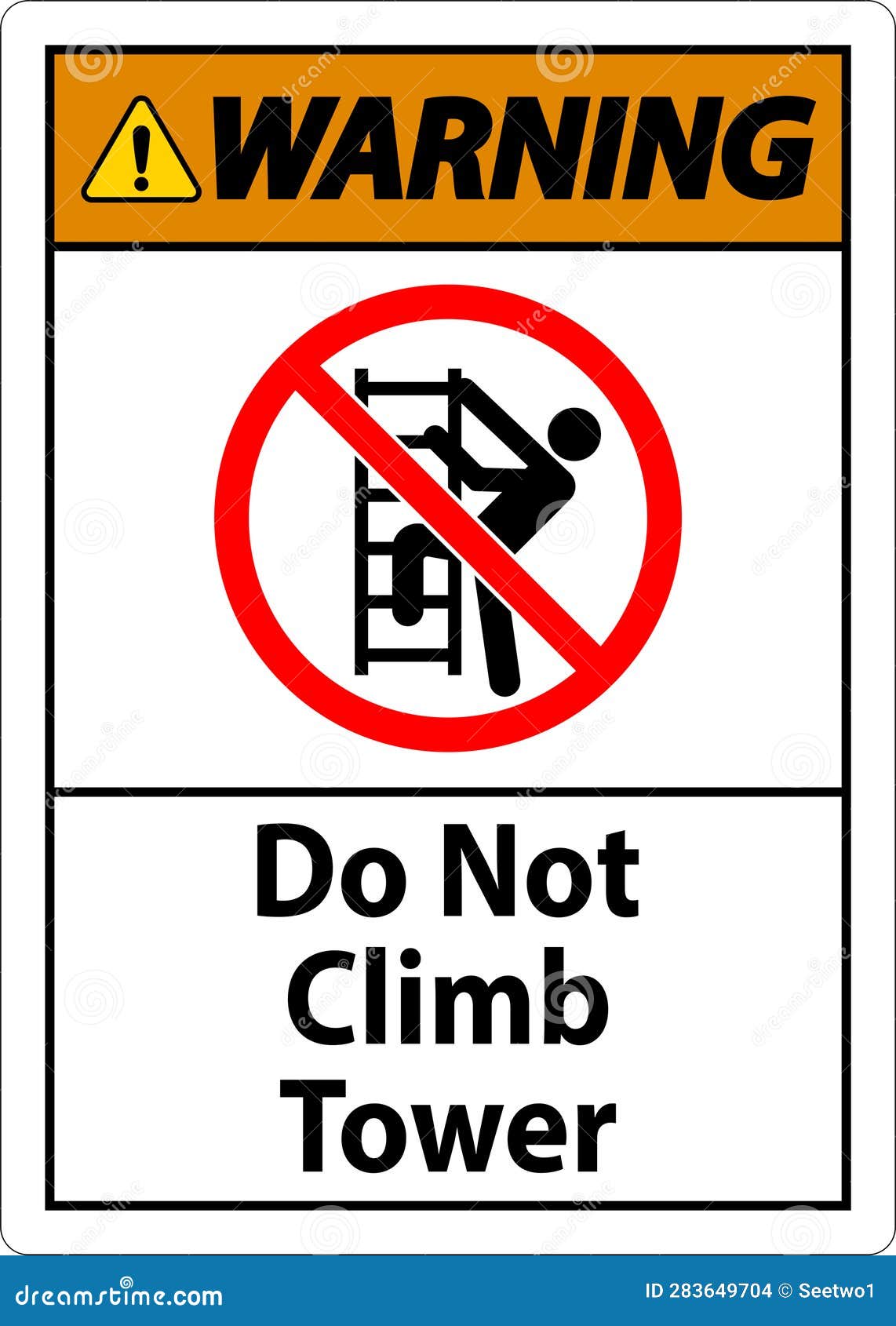 Warning Do Not Climb On Timber Stacks Hazard Sign Icon Of 3 Types Color ...