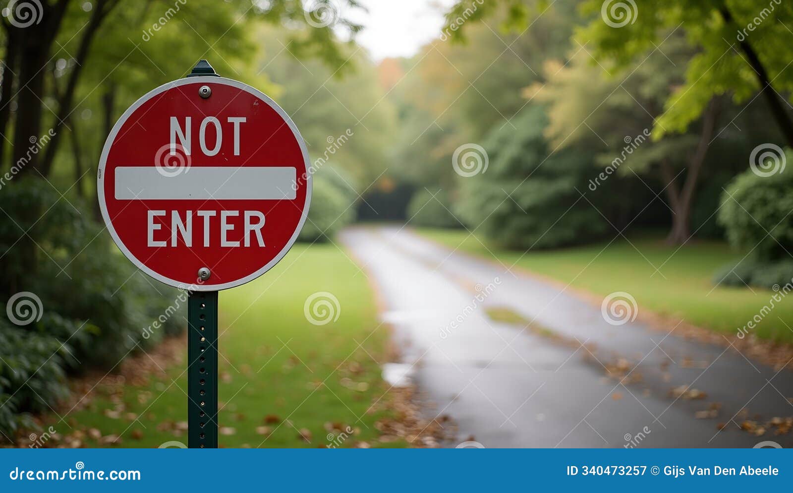 Warning Sign DO NOT ENTER With Private Driveway In Background Royalty ...