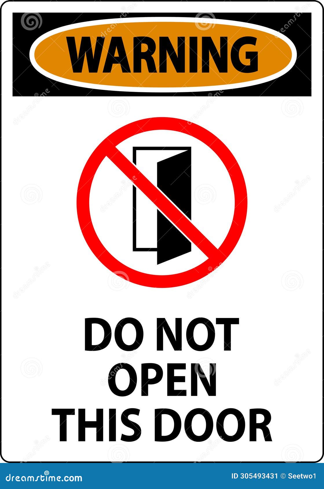 Warning Sign, Do Not Open this Door Stock Vector - Illustration of lock ...