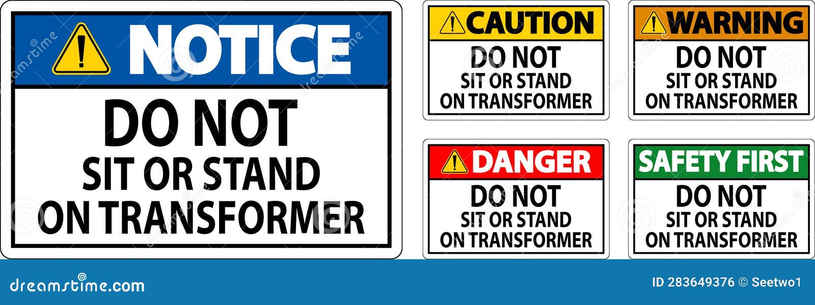 Warning Sign Do Not Sit or Stand on Transforme Stock Vector ...