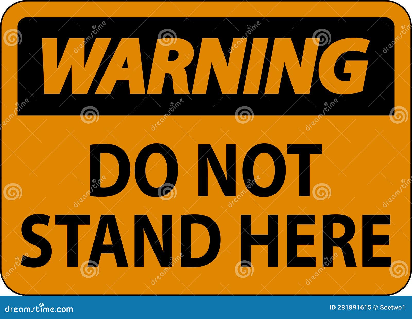 Warning Sign Do Not Stand Here on White Background Stock Vector ...