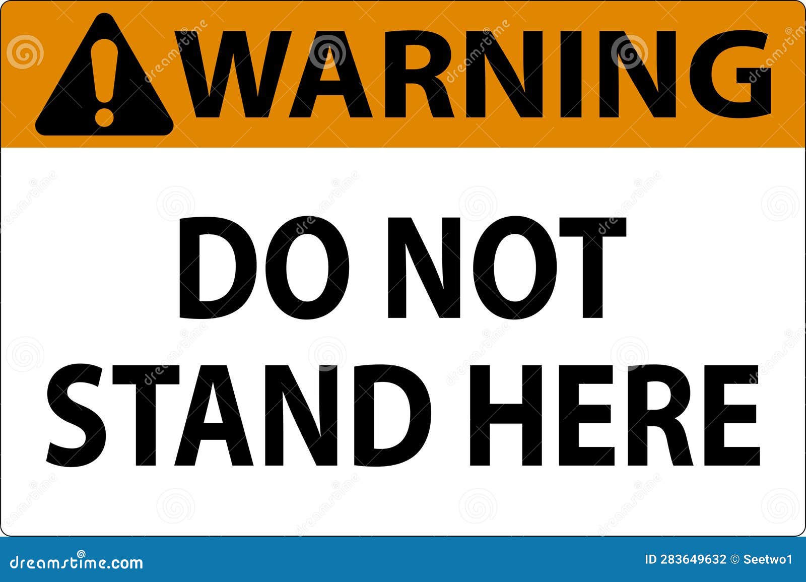 Warning Sign Do Not Stand Here on White Background Stock Vector ...