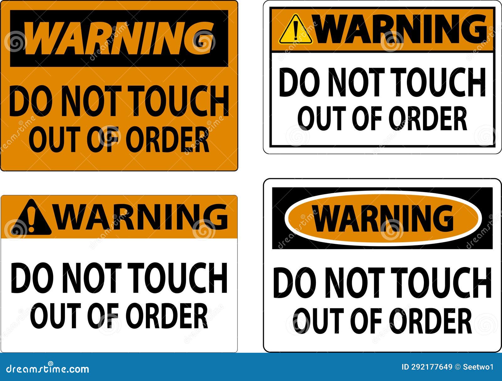 Warning Sign Do Not Touch - Out of Order Stock Illustration ...