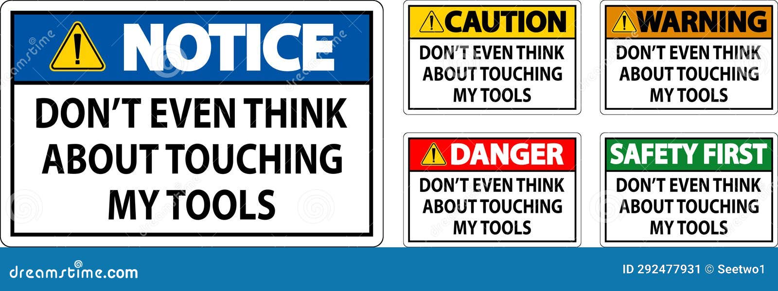 Warning Sign Do Not Touch the Tools Stock Vector - Illustration of ...
