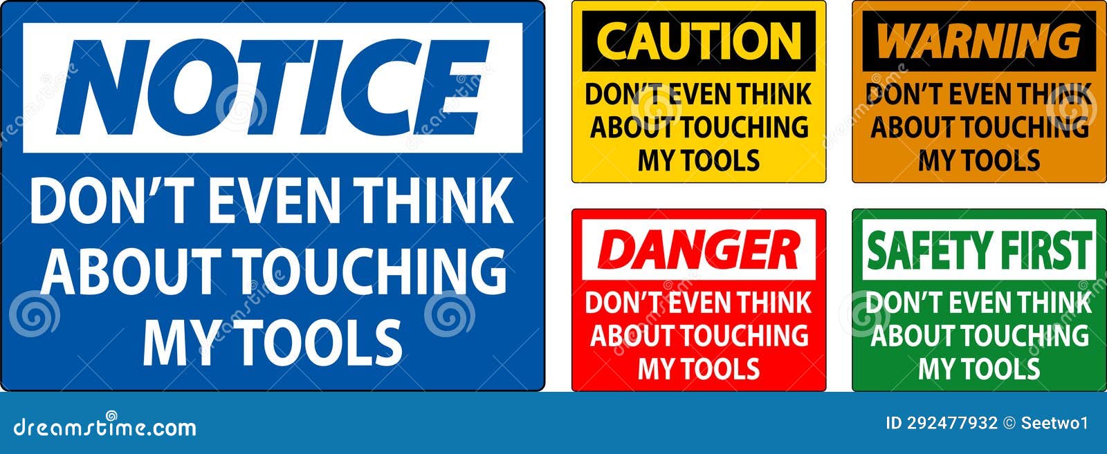 Warning Sign Do Not Touch the Tools Stock Vector - Illustration of bite ...