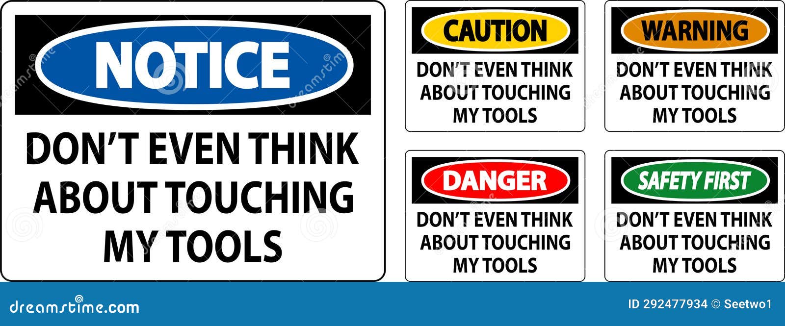 Warning Sign Do Not Touch the Tools Stock Vector - Illustration of ...