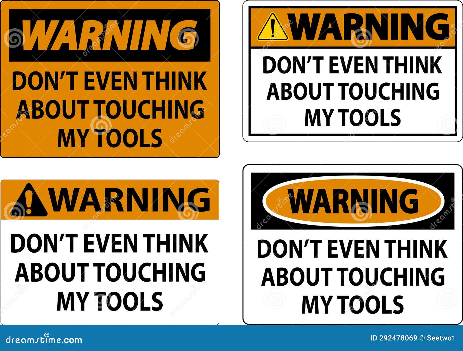 Warning Sign Do Not Touch the Tools Stock Vector - Illustration of ...