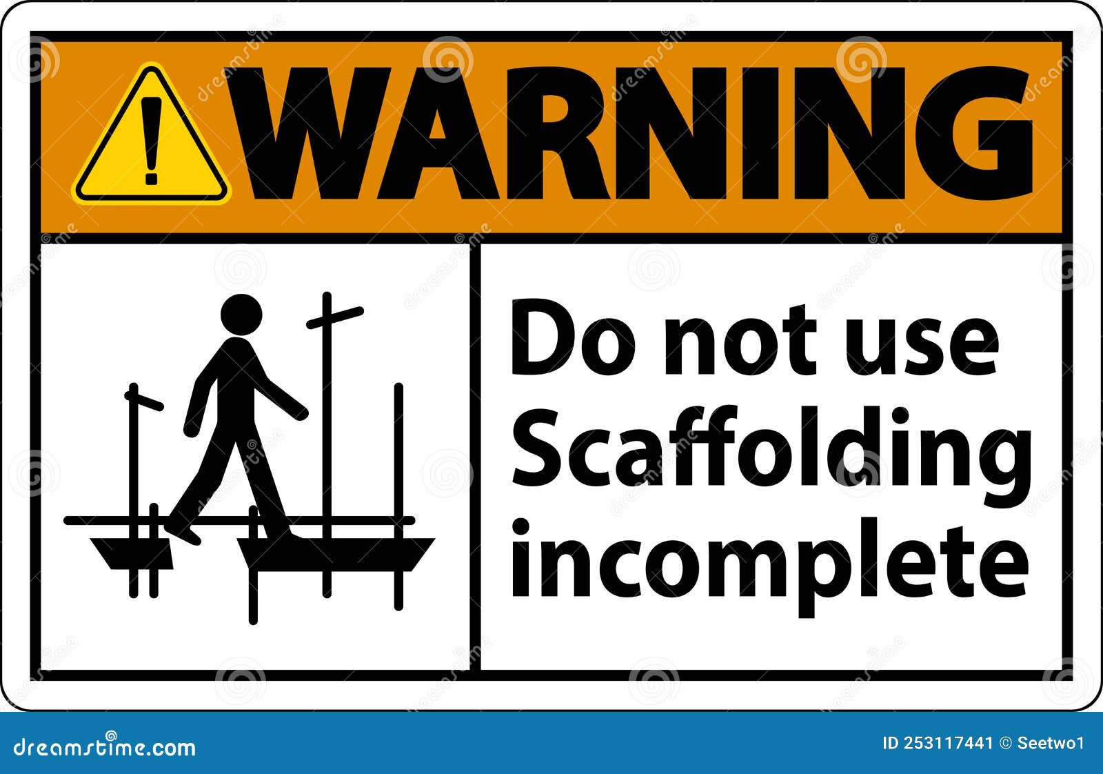 Warning Do Not Use Scaffolding Incomplete Symbol Sign, Vector ...