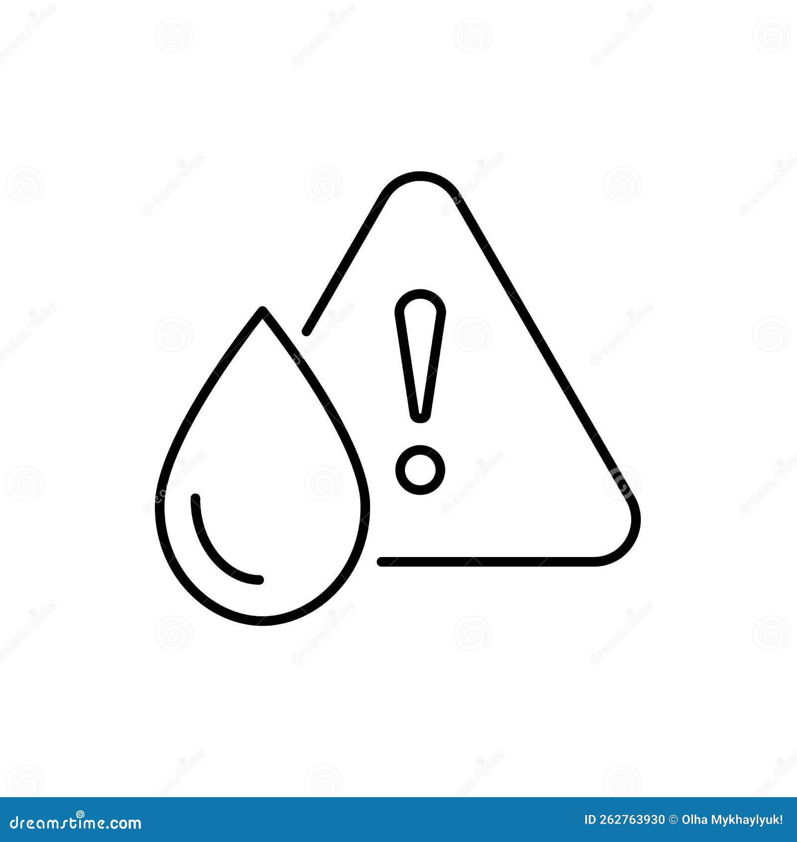 Warning Sign and Drop Icon on White Background Vector Illustration Eps ...