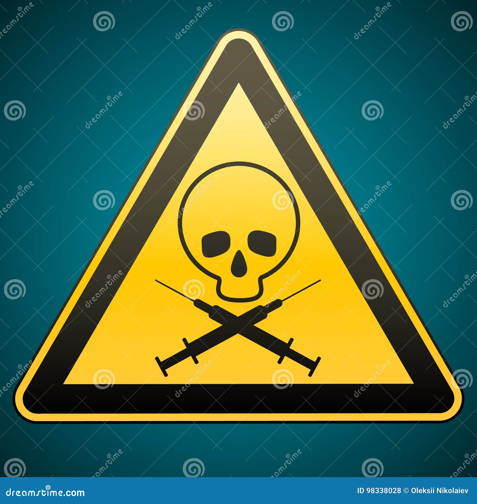 Warning Sign. Drug Addiction and AIDS. Caution - Danger. Vector ...
