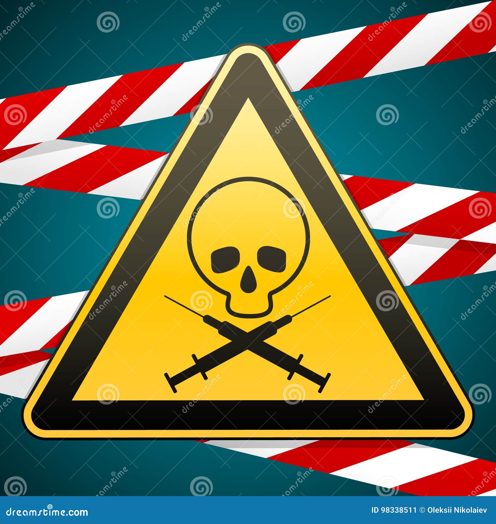 Warning Sign. Drug Addiction and AIDS. Caution - Danger. Vector ...
