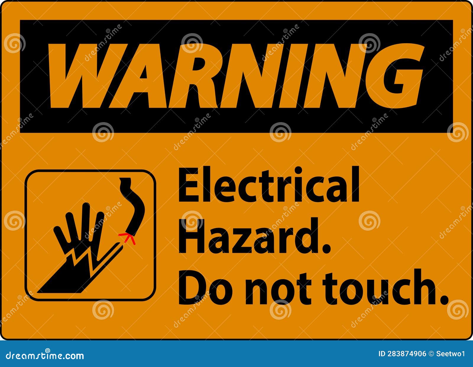 Warning Sign Electrical Hazard. Do Not Touch Stock Vector ...