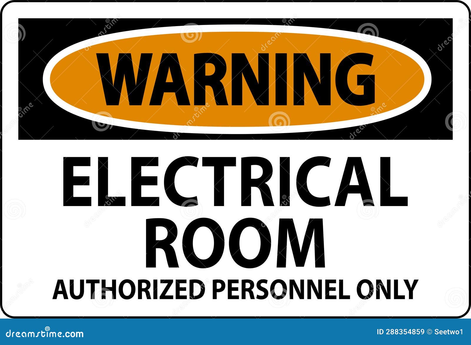 Warning Sign Electrical Room - Authorized Personnel only Stock Vector ...
