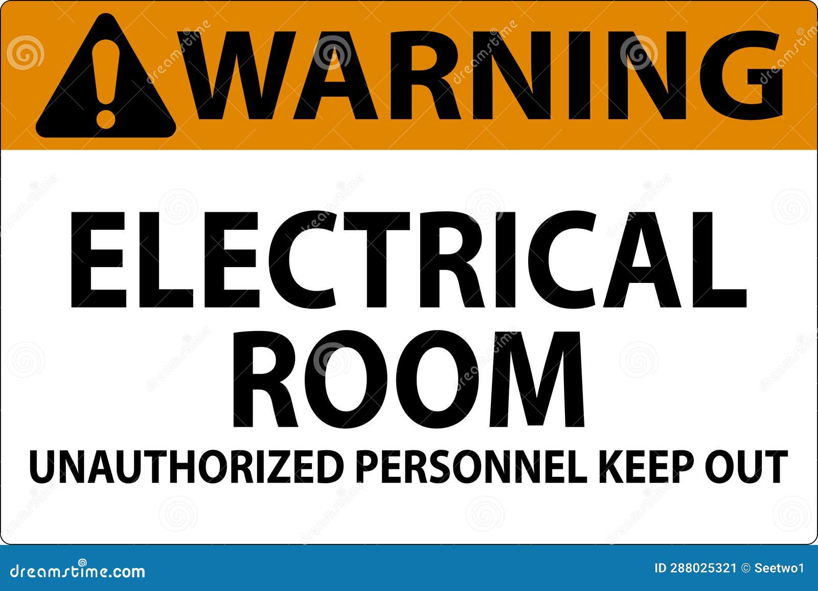 Warning Sign Electrical Room - Unauthorized Personnel Keep Out Stock ...