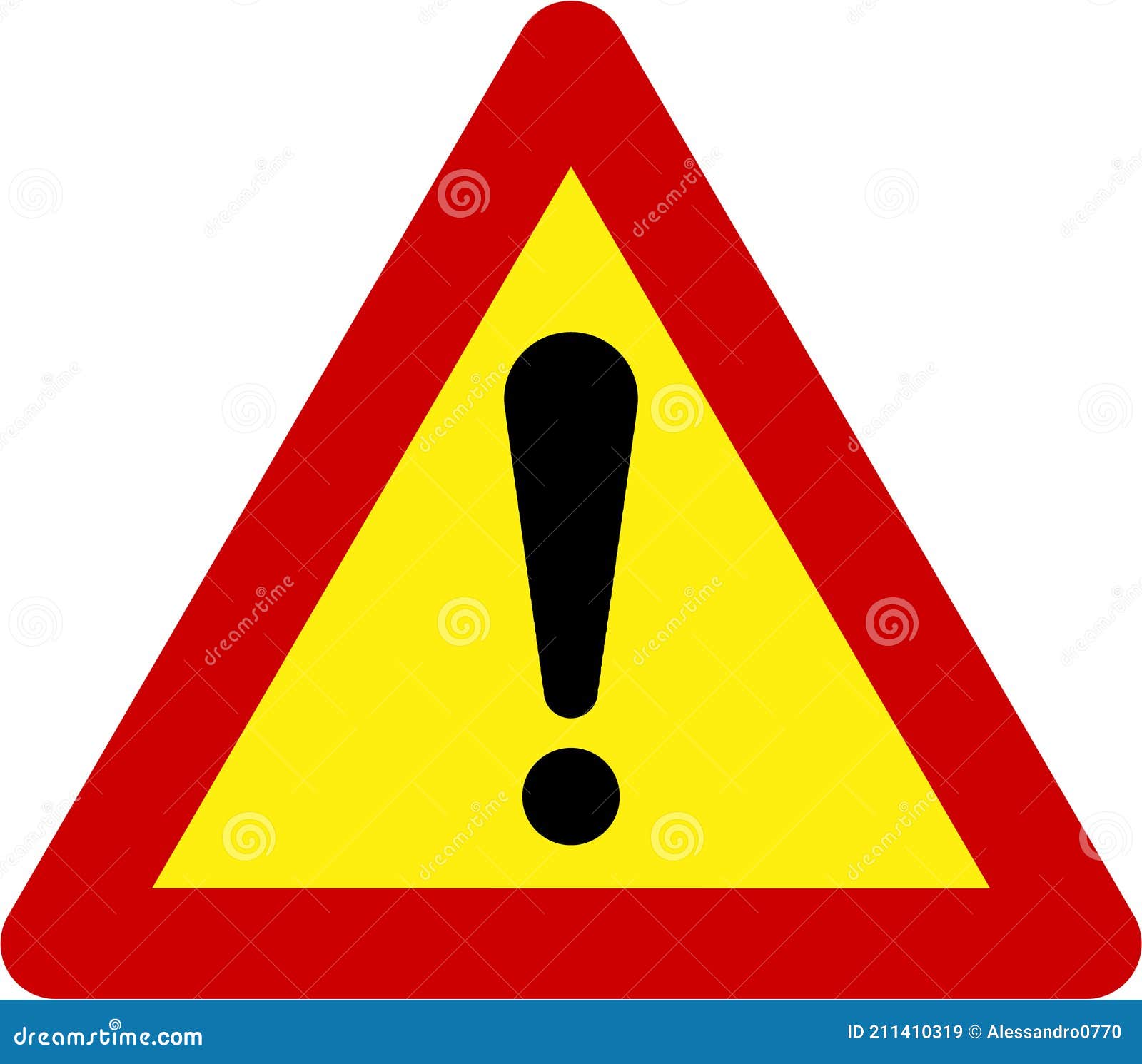 Warning Sign with Exclamation Mark Stock Illustration - Illustration of ...