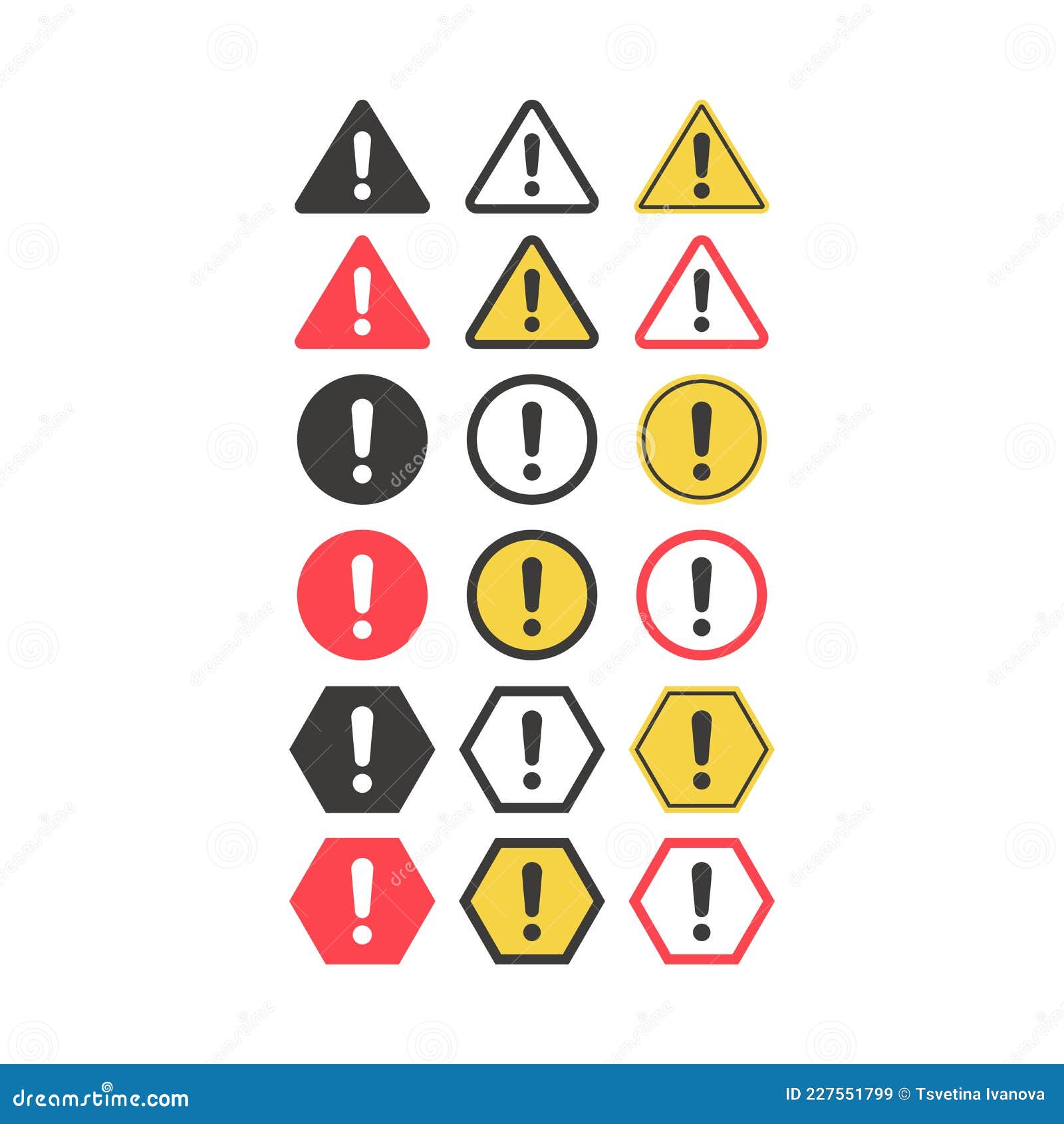 Warning Sign with Exclamation Mark Stock Vector - Illustration of ...