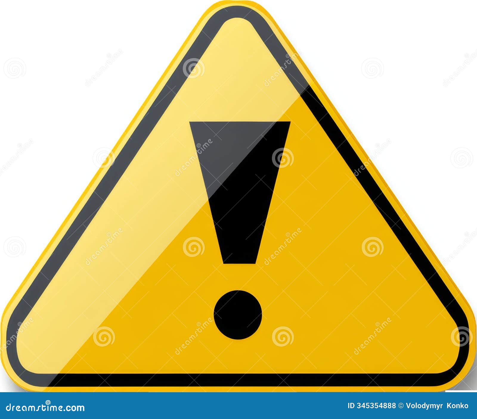 Warning Sign with Exclamation Mark on Yellow Triangle Stock ...