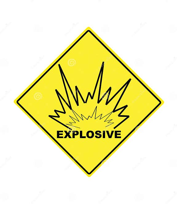 Warning Sign for Explosive Compounds Stock Illustration - Illustration ...