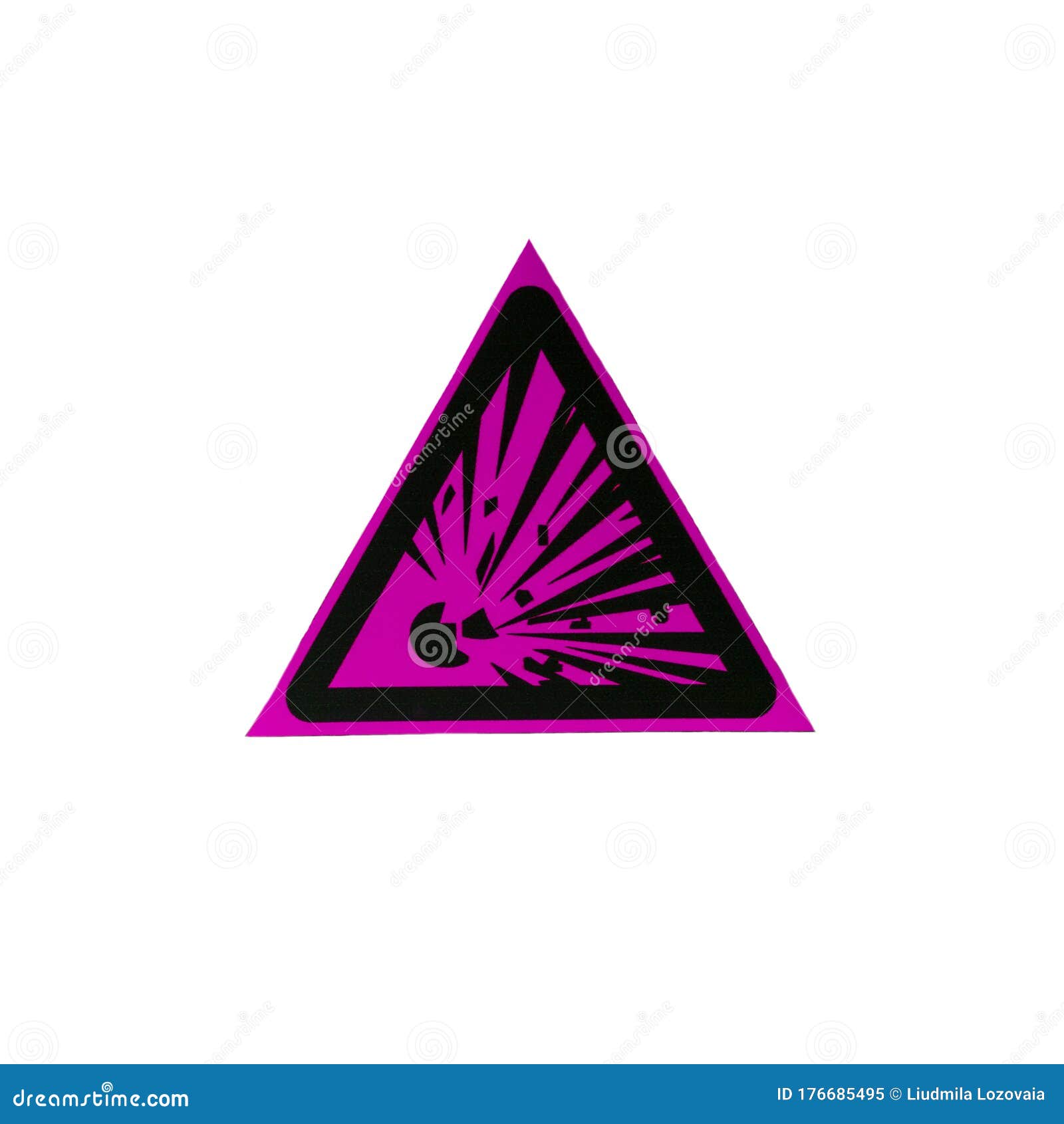 Warning Sign Explosive in the Concept of the Purple Triangle Stock ...