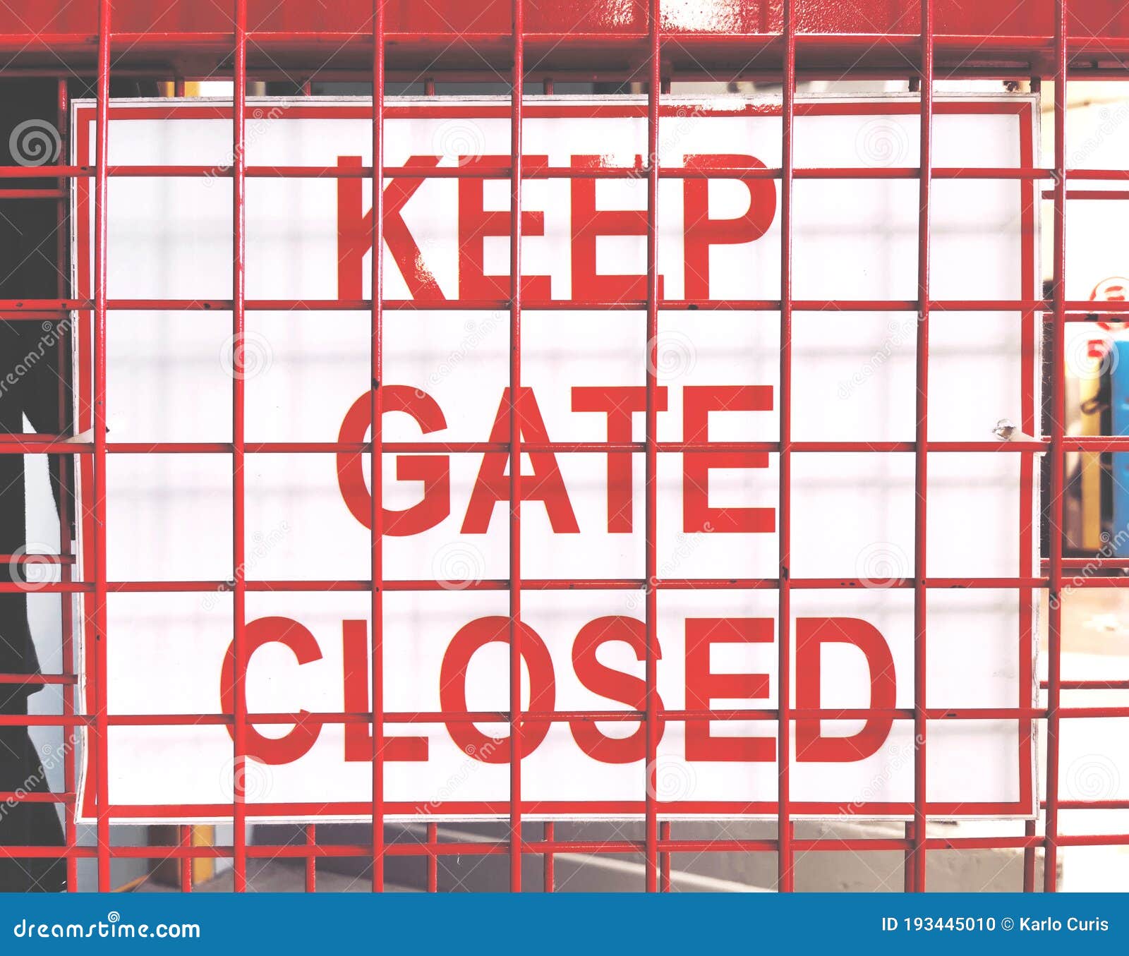 Warning Sign Keep the Gate Closed Stock Photo - Image of caution, sign ...