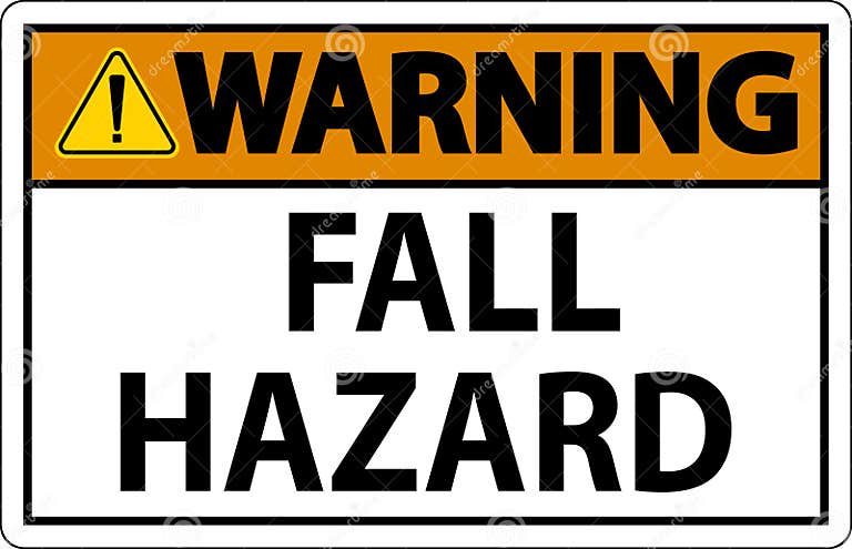 Warning Sign, Fall Hazard stock vector. Illustration of construction ...