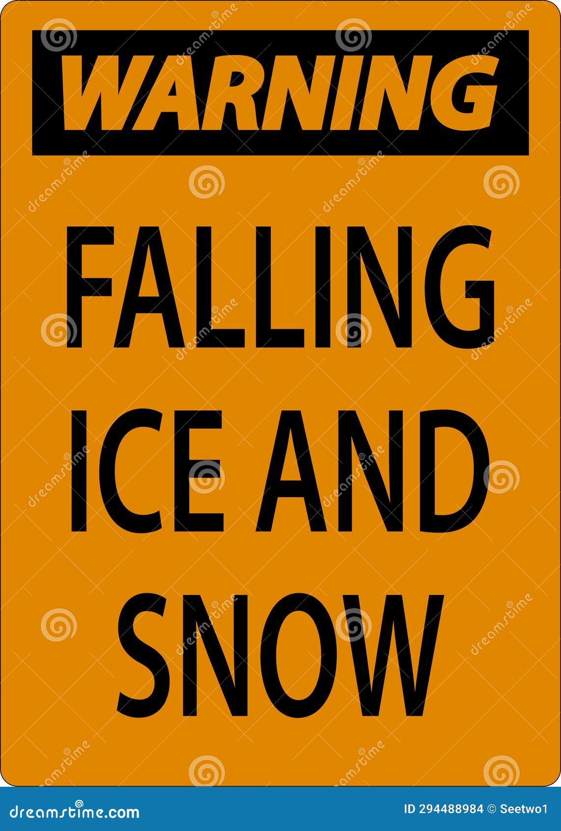 Warning Sign Falling Ice and Snow Stock Vector - Illustration of alert ...