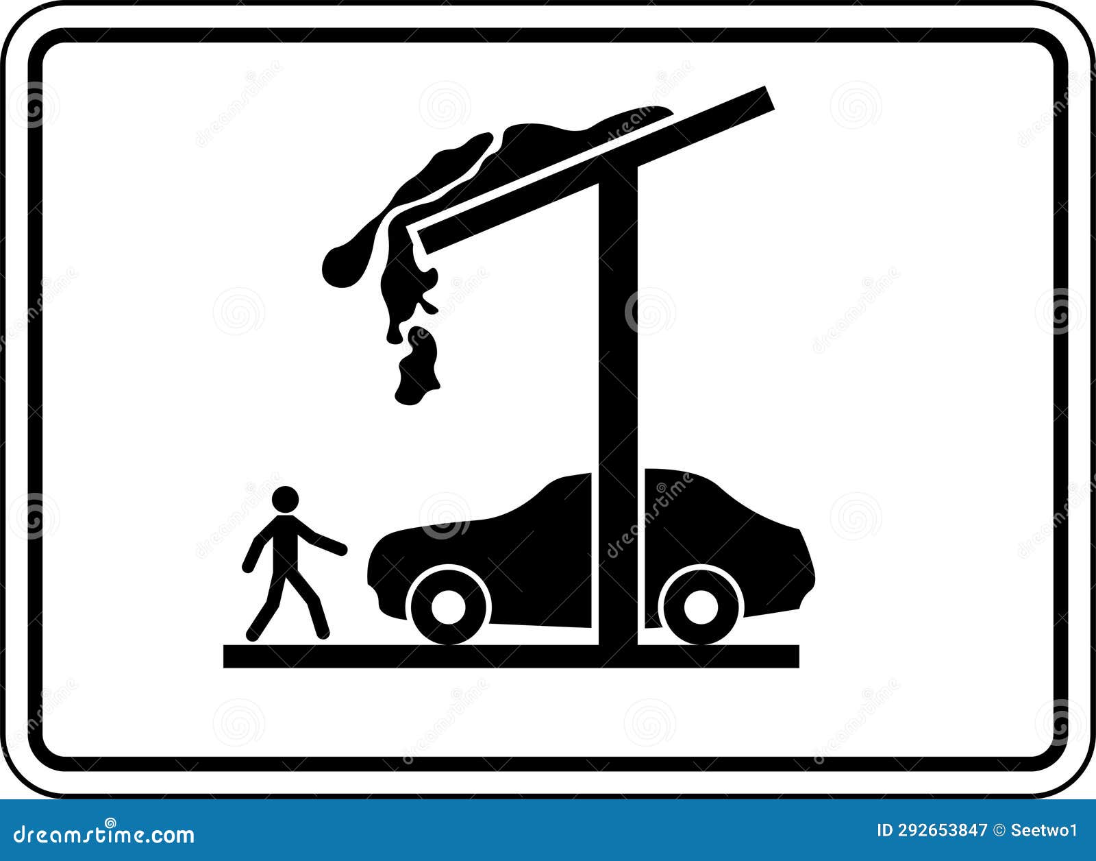 Warning Sign Falling Ice and Snow Symbol Stock Vector - Illustration of ...