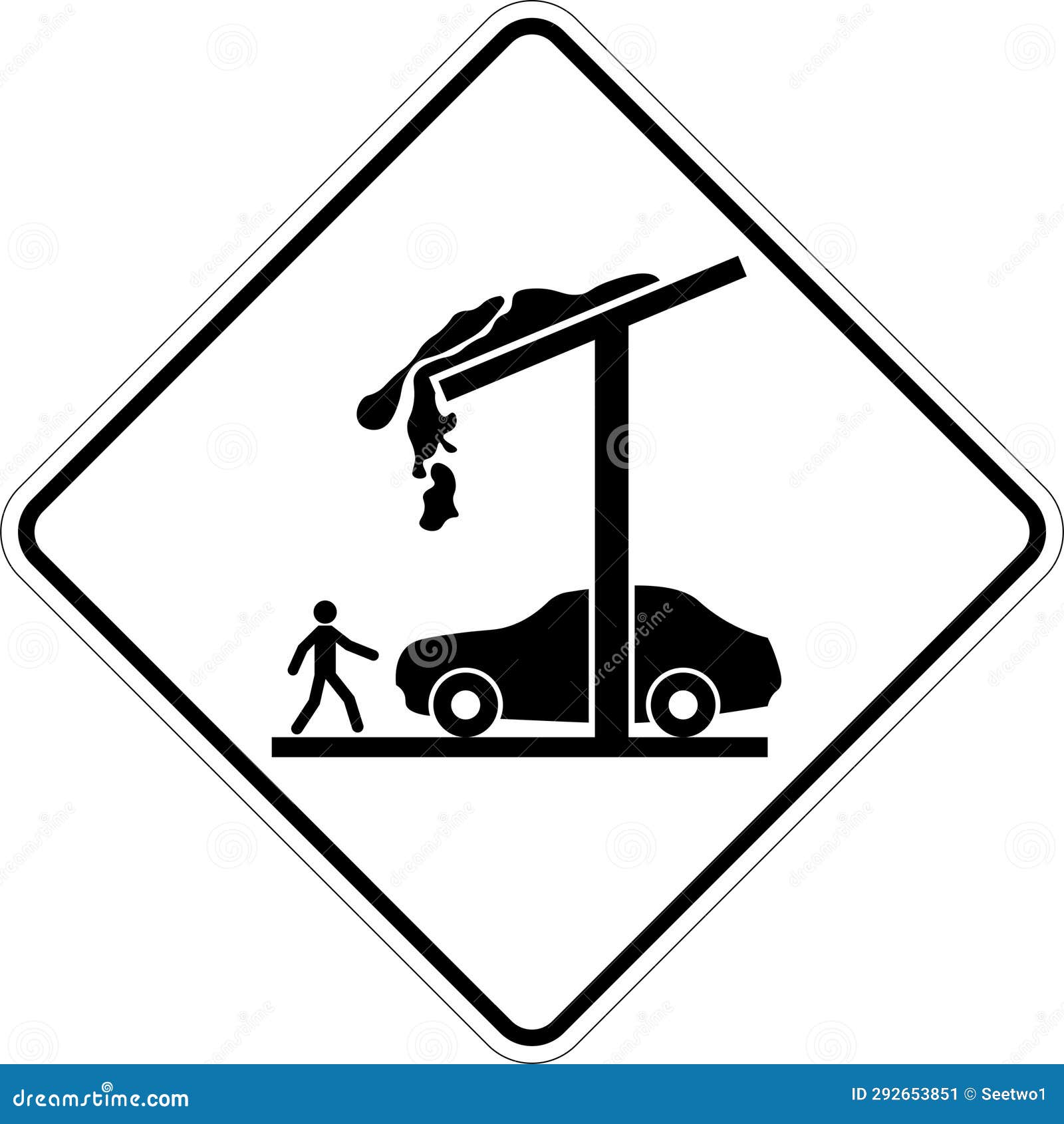 Warning Sign Falling Ice and Snow Symbol Stock Vector - Illustration of ...
