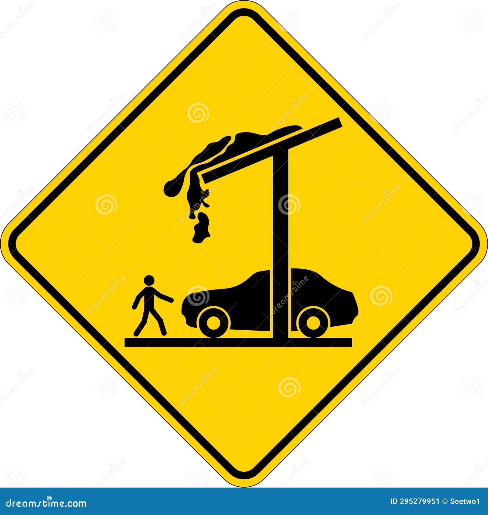 Warning Sign Falling Ice and Snow Symbol Stock Vector - Illustration of ...