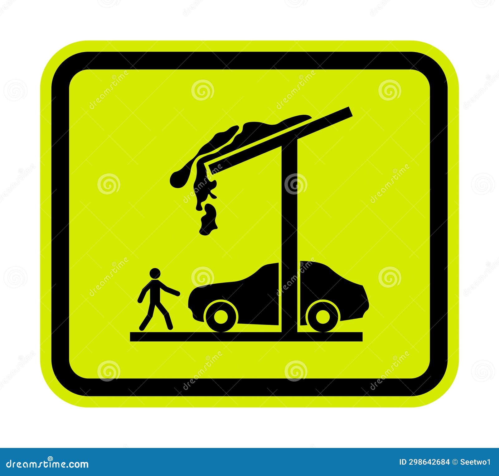 Warning Sign Falling Ice and Snow Symbol Stock Vector - Illustration of ...