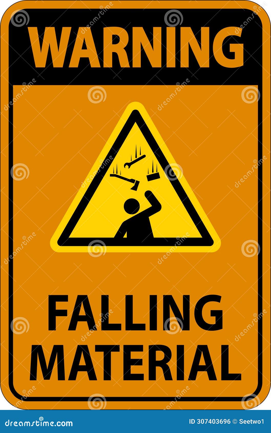 Warning Sign Falling Material Stock Vector - Illustration of label ...