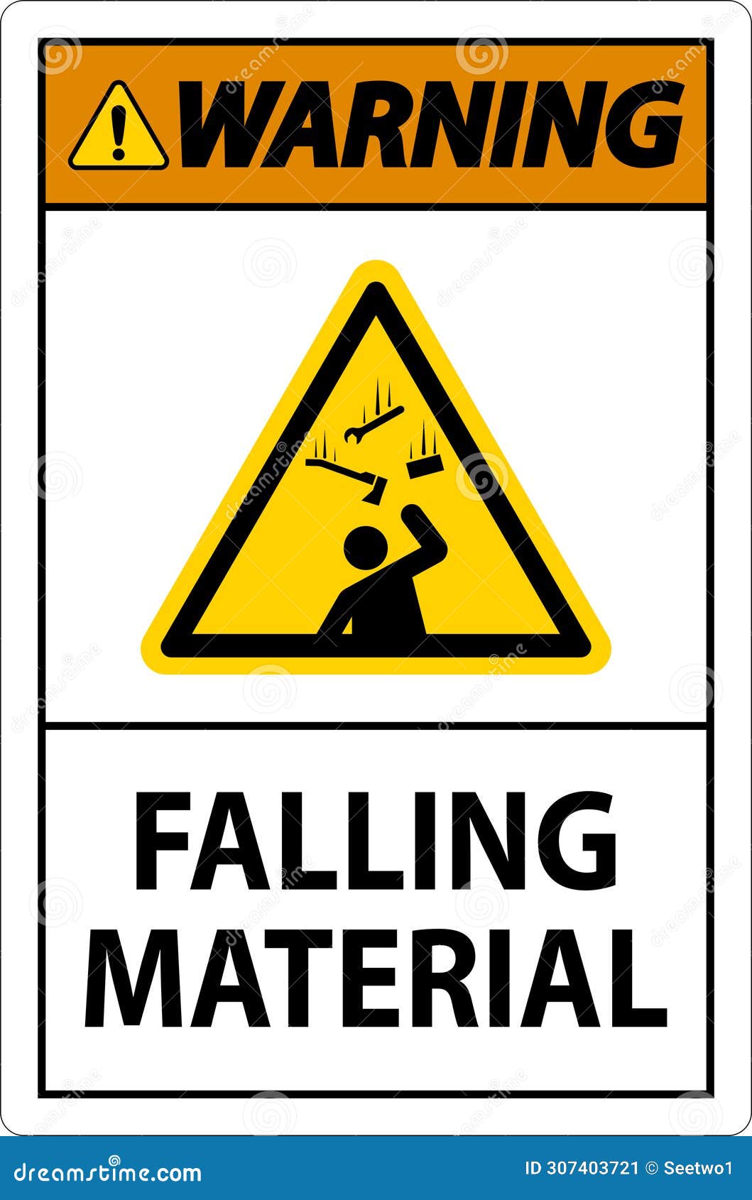 Warning Sign Falling Material Stock Vector - Illustration of injury ...