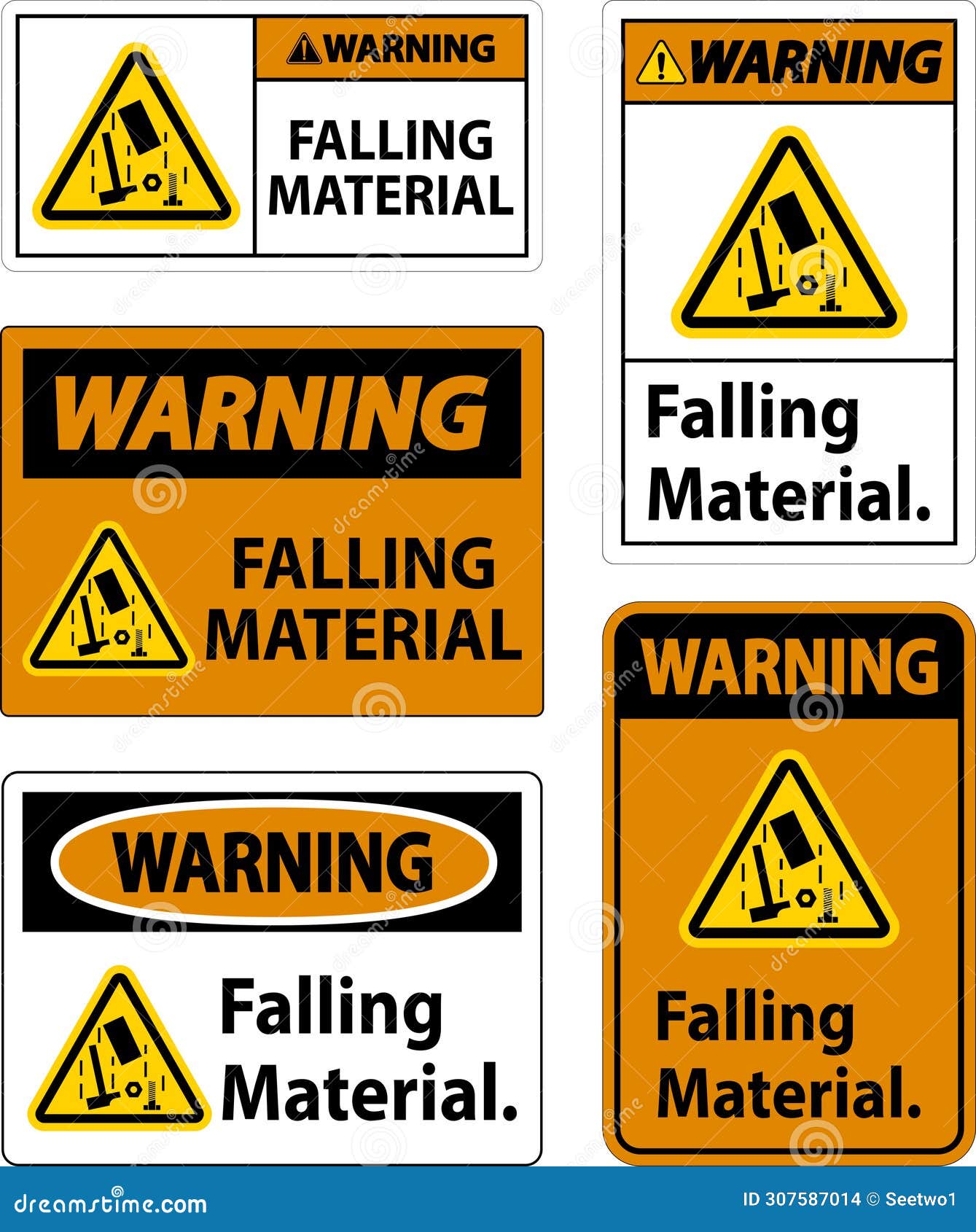 Warning Sign, Falling Material Stock Vector - Illustration of ...