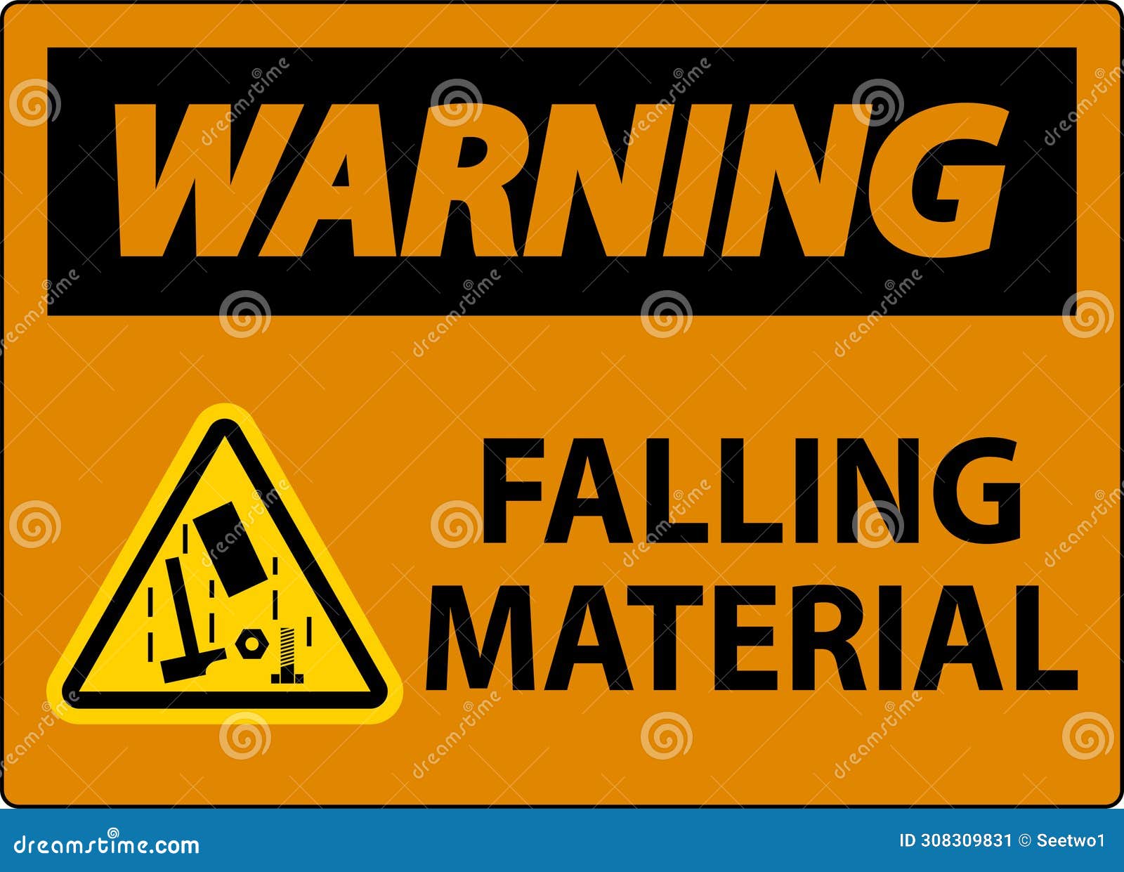 Warning Sign, Falling Material Stock Vector - Illustration of alert ...