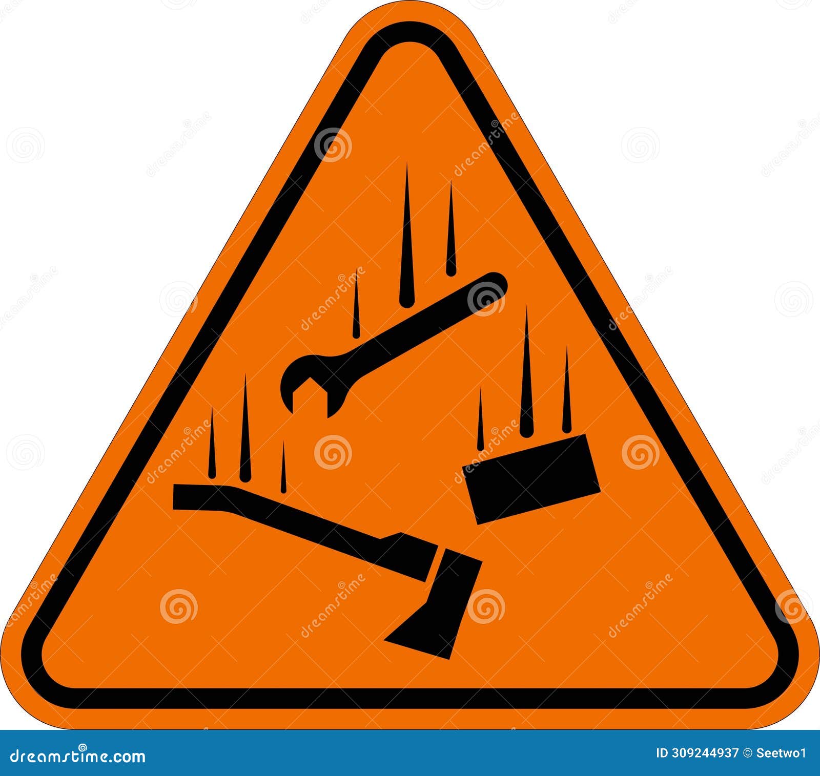 Warning Sign, Falling Materials Symbol Stock Vector - Illustration of ...