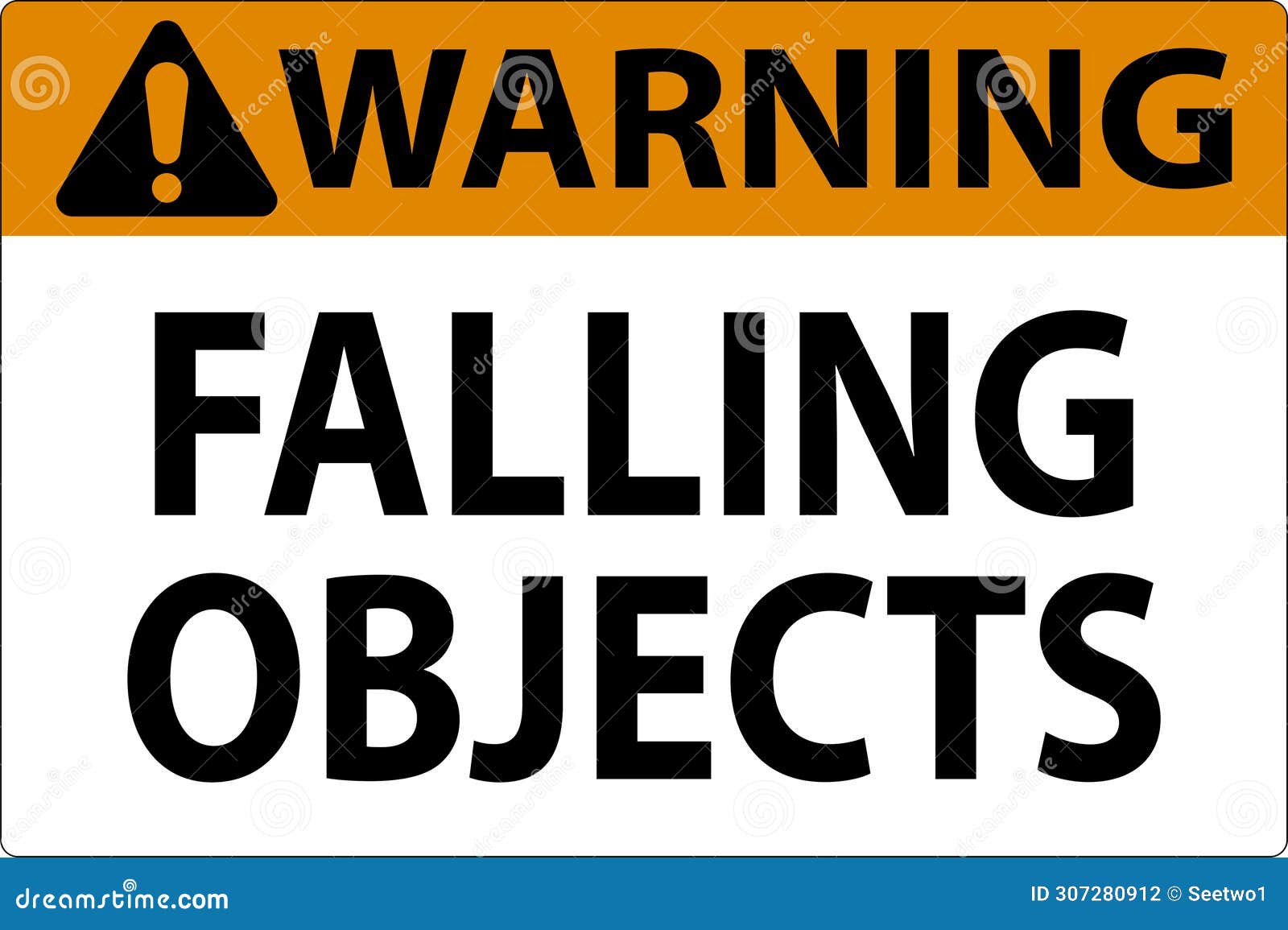Warning Sign, Falling Objects Stock Vector - Illustration of ...