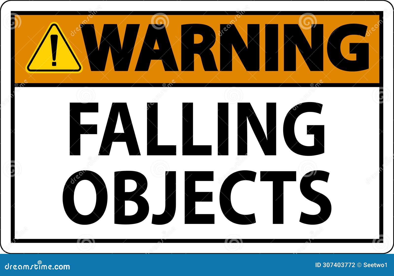Warning Sign, Falling Objects Stock Vector - Illustration of equipment ...