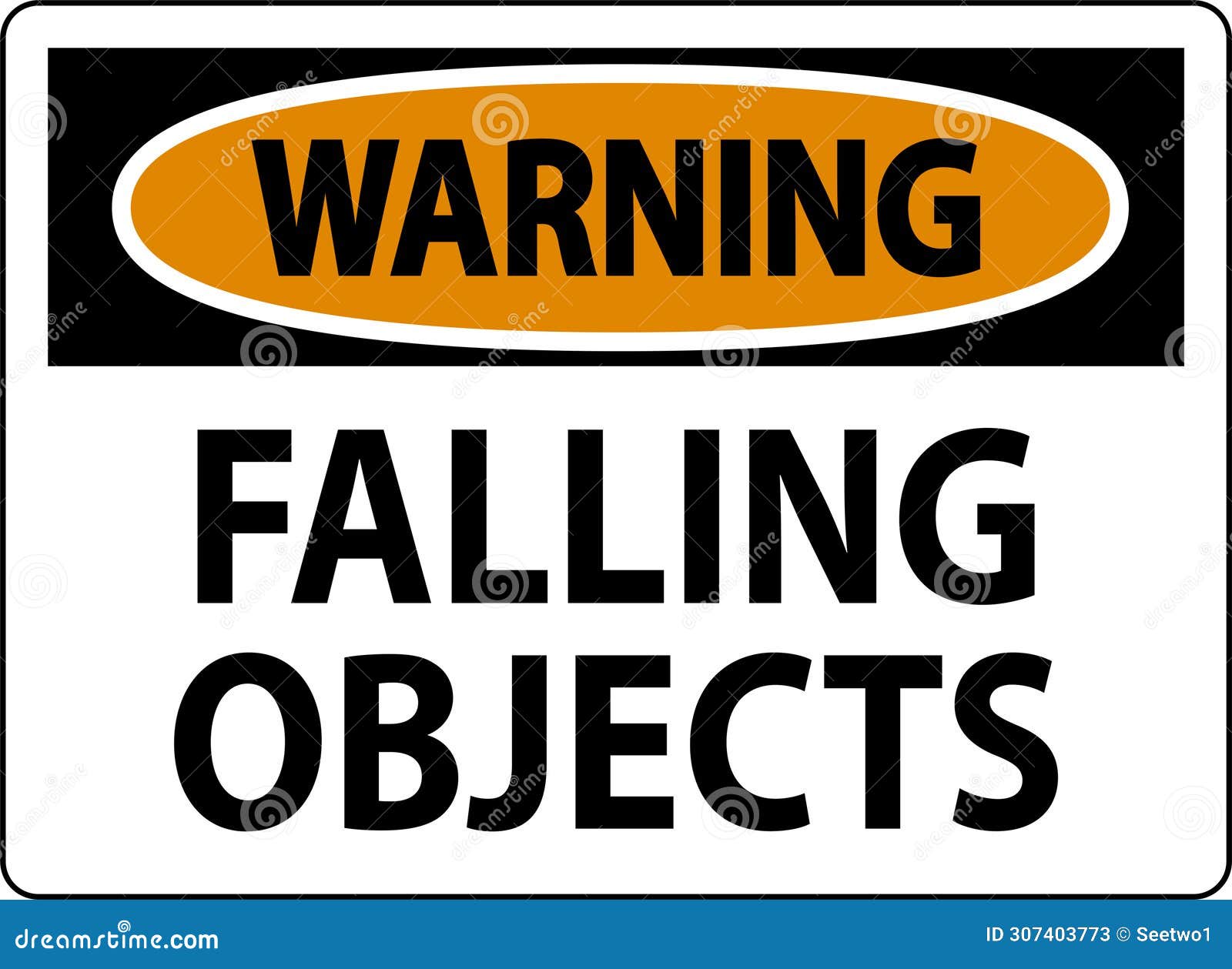Warning Sign, Falling Objects Stock Vector - Illustration of head ...