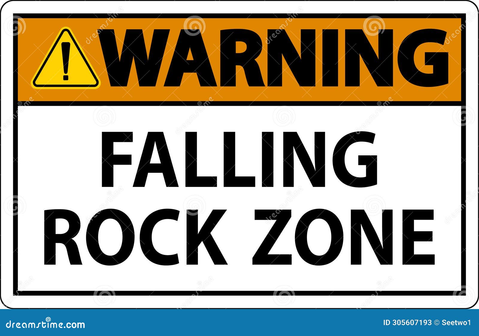 Warning Sign, Falling Rock Zone Stock Vector - Illustration of fall ...